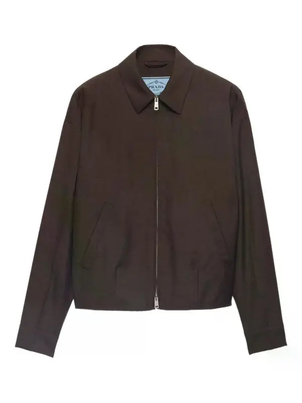 Prada Kid-mohair Bomber Jacket - Brown