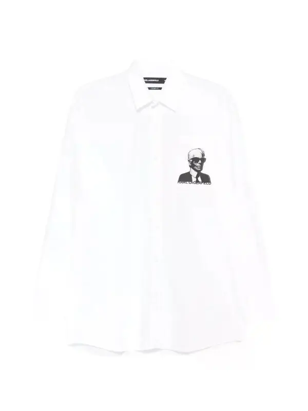 Karl Lagerfeld Portrait Casual Shirt - White