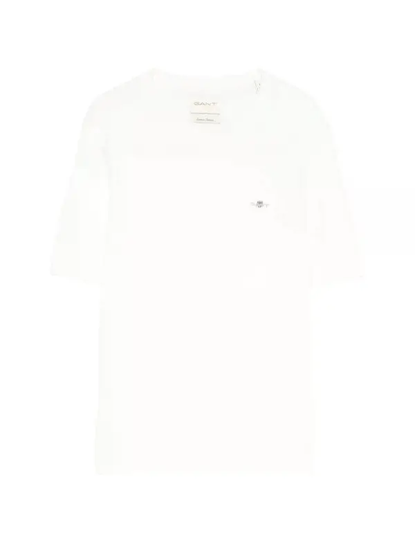 Gant Ribbed Short-sleeve T-shirt - White