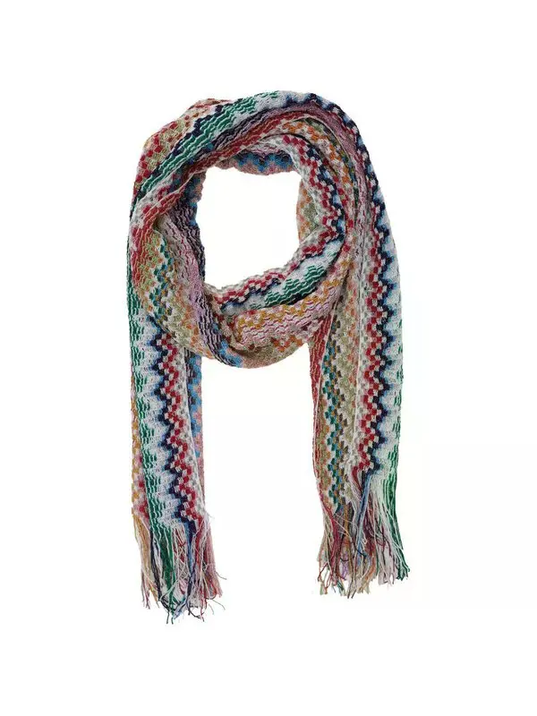 Missoni Zigzag Fringe Scarf - Blue