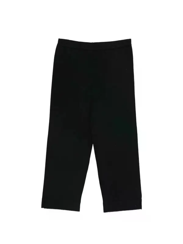 Soft Goat Elasticed-waistband Trousers - Black