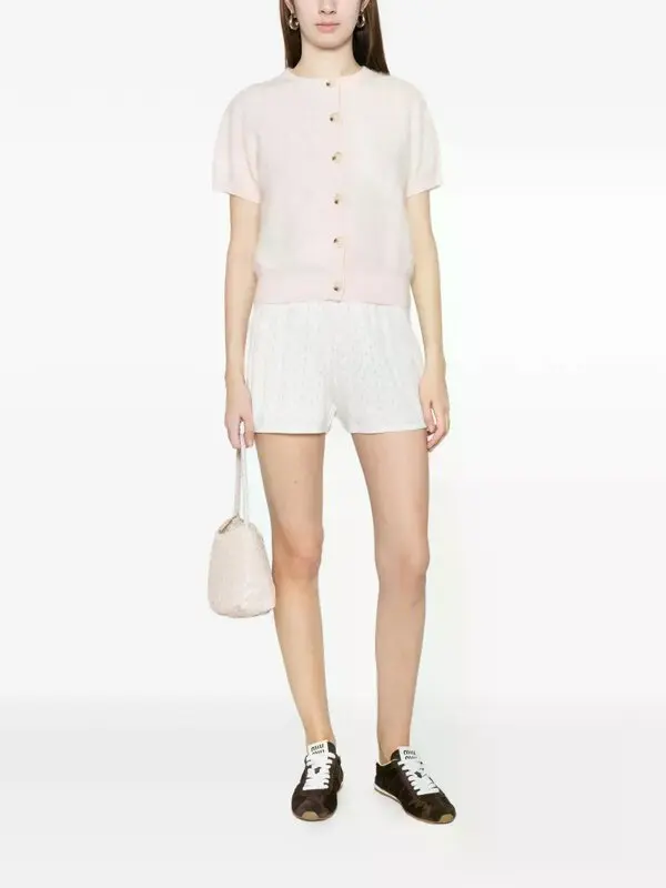 Soft Goat Brushed Short-sleeve Cardigan