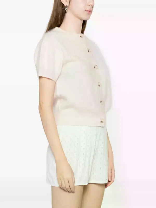 Soft Goat Brushed Short-sleeve Cardigan