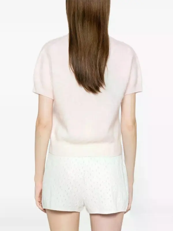Soft Goat Brushed Short-sleeve Cardigan