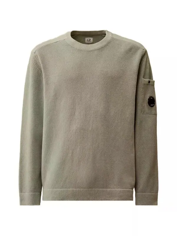 C.P. COMPANY Crew-neck Sweater With Patch Pocket - Grey