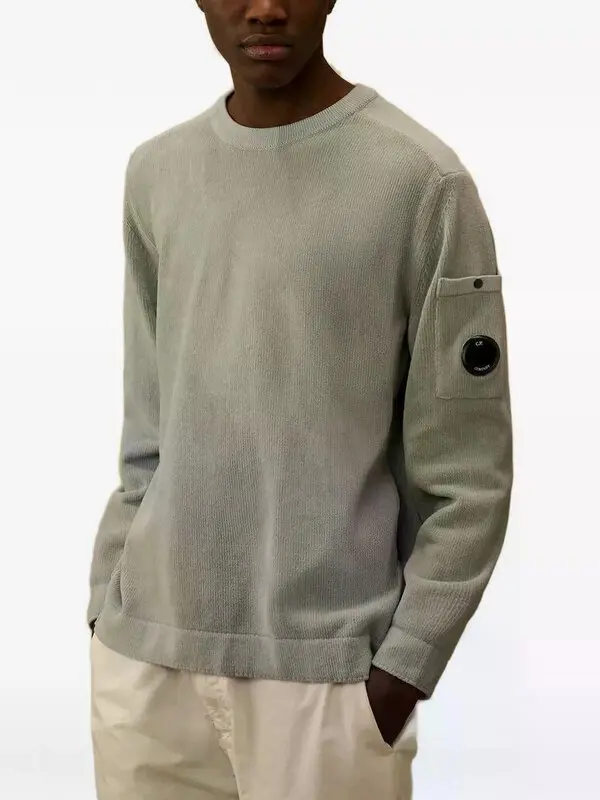 C.P. COMPANY Crew-neck Sweater With Patch Pocket - Grey