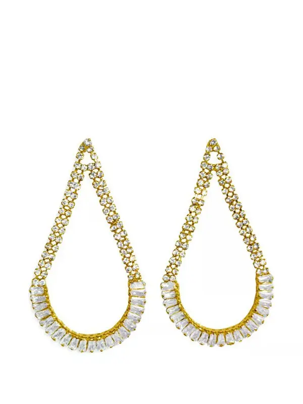 HZMER JEWELLERY Teardrop Embellished Earrings - Gold