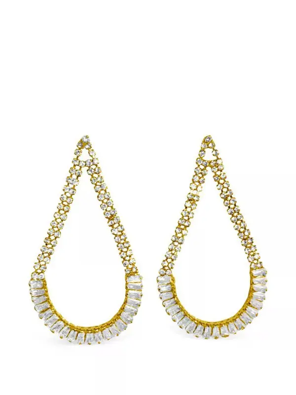 HZMER JEWELLERY Teardrop Embellished Earrings - Gold