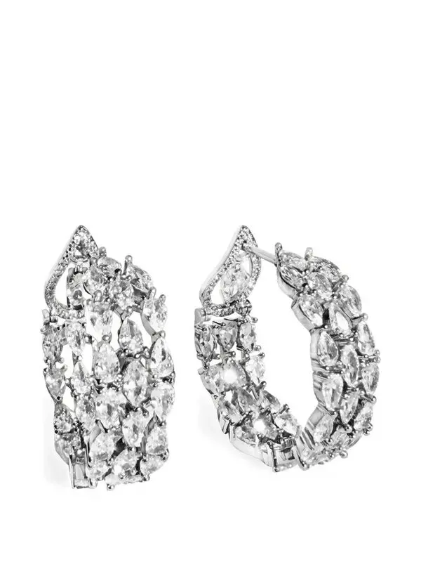 HZMER JEWELLERY Stardust Mirage Hoop Earrings - Silver