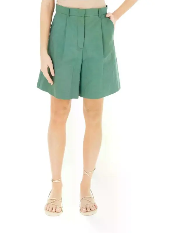 Max Mara Pleated Tailored Shorts - Green