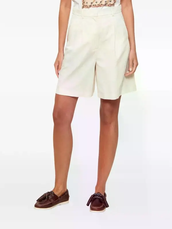 Max Mara Pleated Tailored Shorts - Neutrals