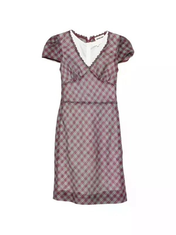 SHUSHU/TONG Plaid Mini Dress - Purple