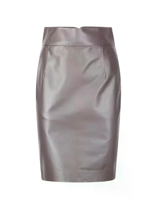Tagliatore Leather Skirt - Grey