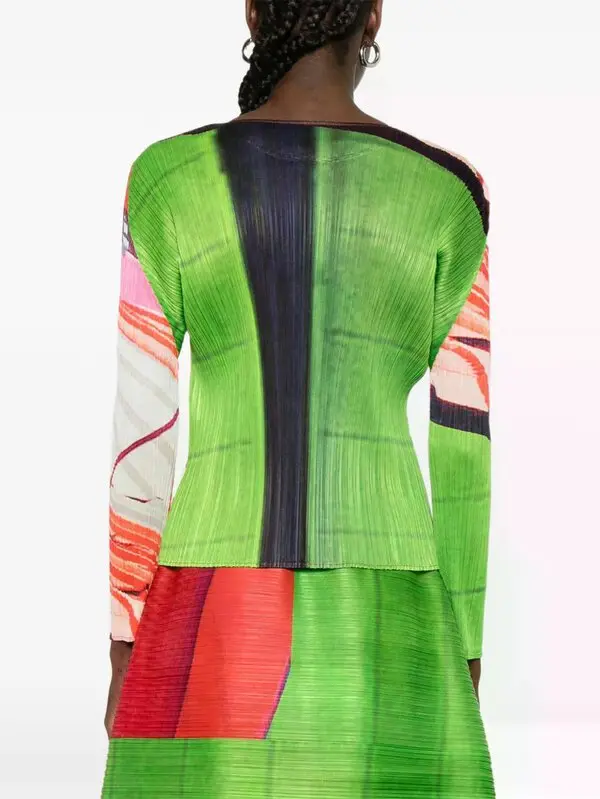 Issey Miyake Pleated Graphic Print T-shirt - Red