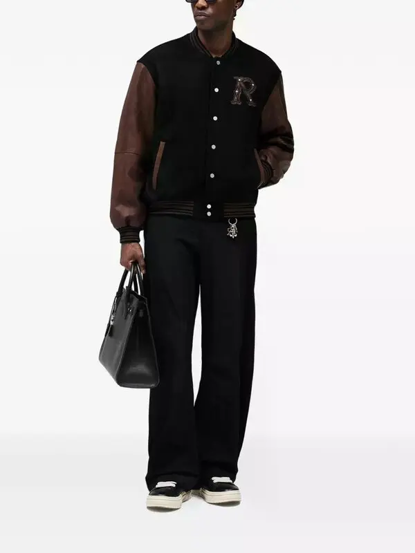 REPRESENT Logo Appliqué Bomber Jacket - Black