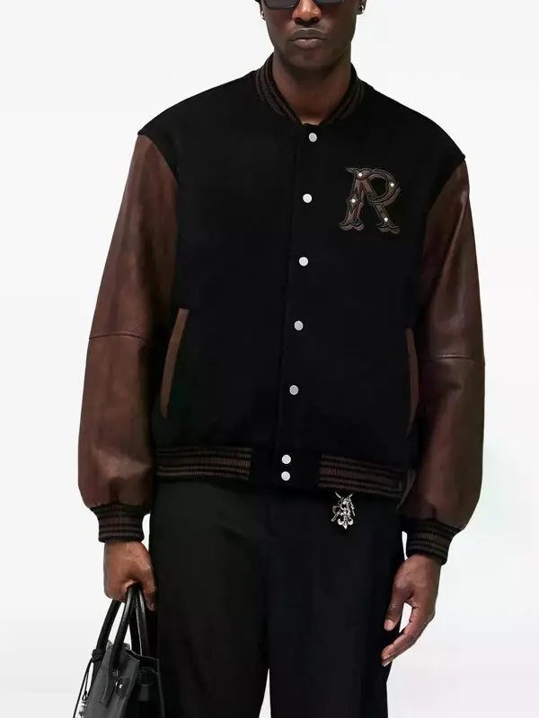 REPRESENT Logo Appliqué Bomber Jacket - Black