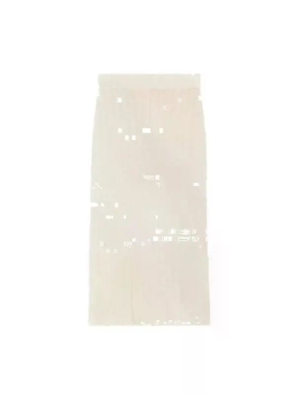 Eric Bompard Ribbed Midi Skirt - Neutrals