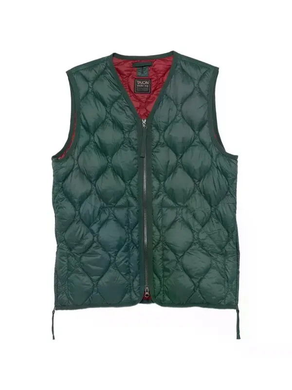 Taion V-neck Gilet - Green