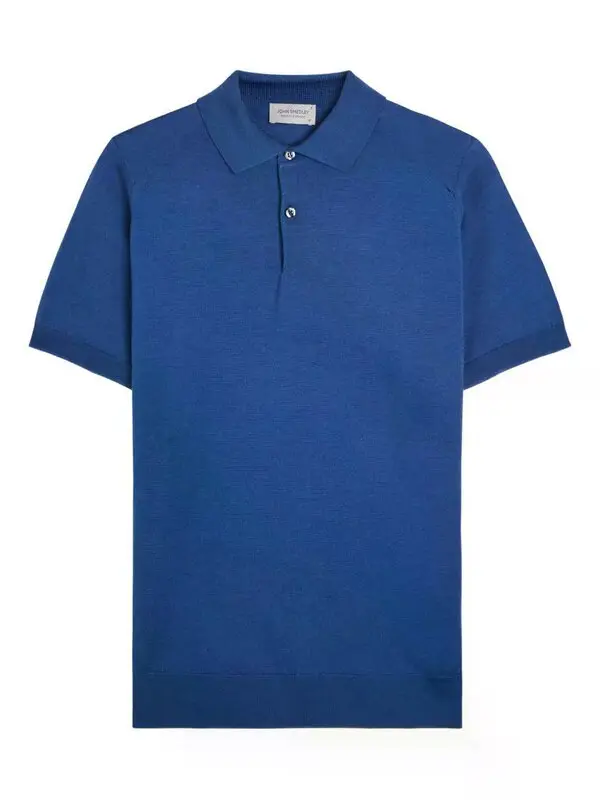 John Smedley Buttoned Short-sleeves Polo Shirt - Blue