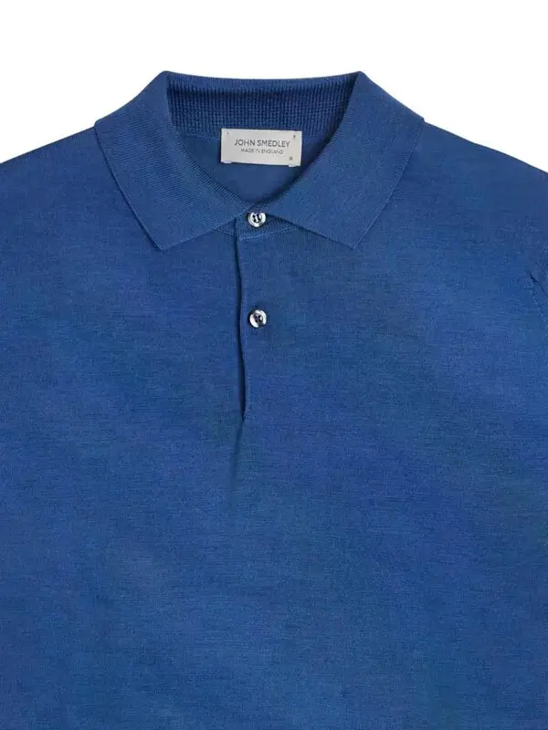 John Smedley Buttoned Short-sleeves Polo Shirt - Blue