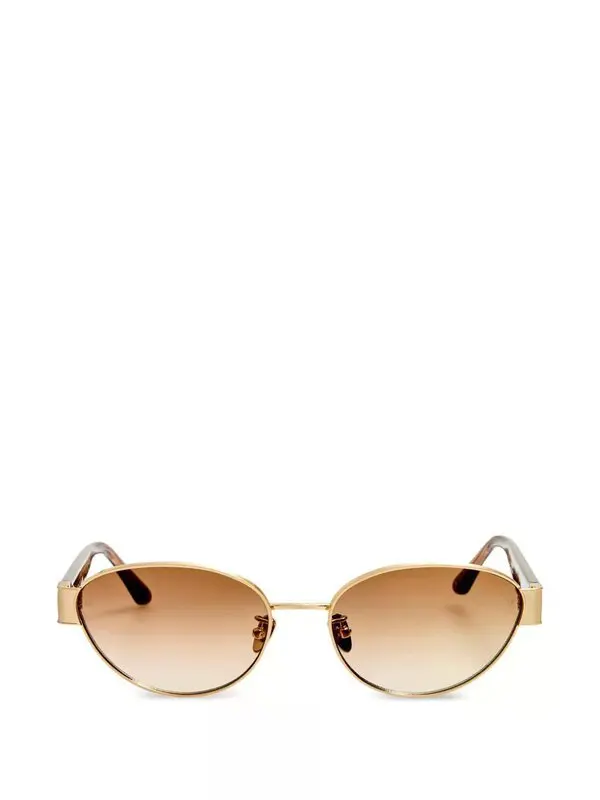 Linda Farrow Sheri Oval-frame Sunglasses - Gold