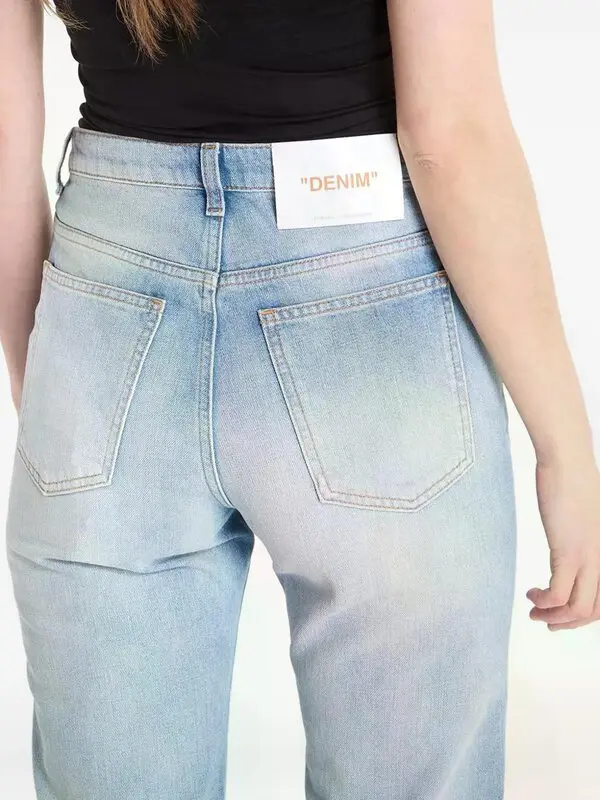 Off-White Cut-out Straight-leg Jeans