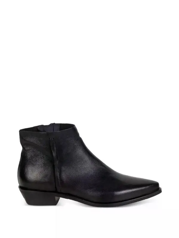 IMMA Square Toe Leather Boots - Black