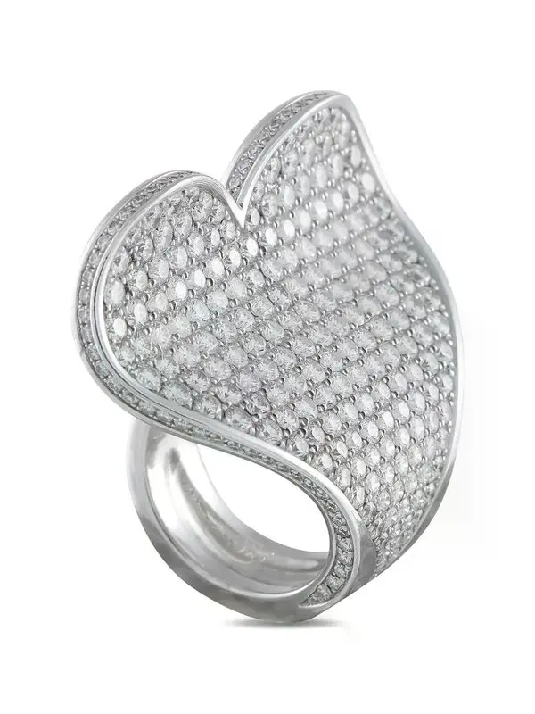 ROGER DUBUIS Diamond Heart-shape Ring - Silver