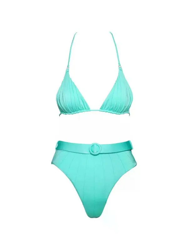 NOIRE SWIMWEAR Belted Pleated Bikini - Blue