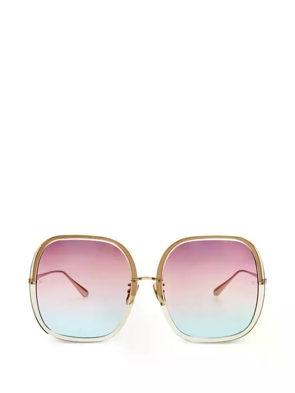 Linda Farrow Celia Square-frame Sunglasses - Gold