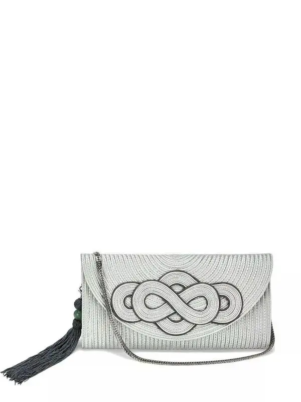 Shanghai Tang Tang Infinity Chinese-knot Clutch Bag - Silver