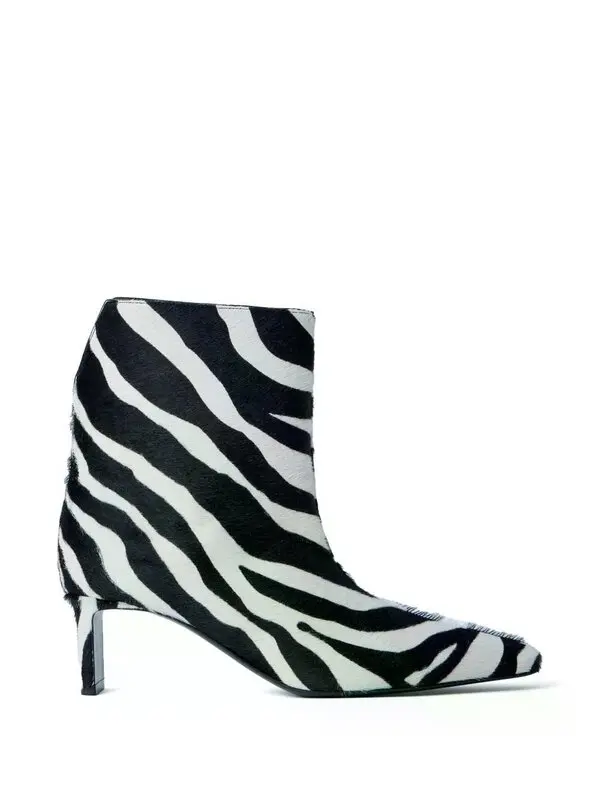 Khaite Animal Print Pointed Toe Boots - Black