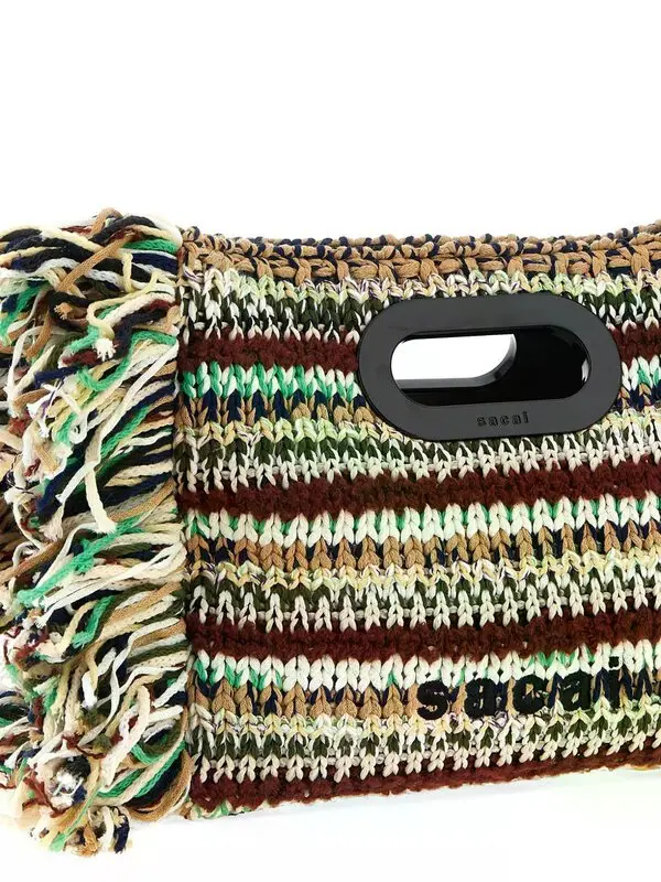 Sacai Fringe Shopping Bag - Neutrals