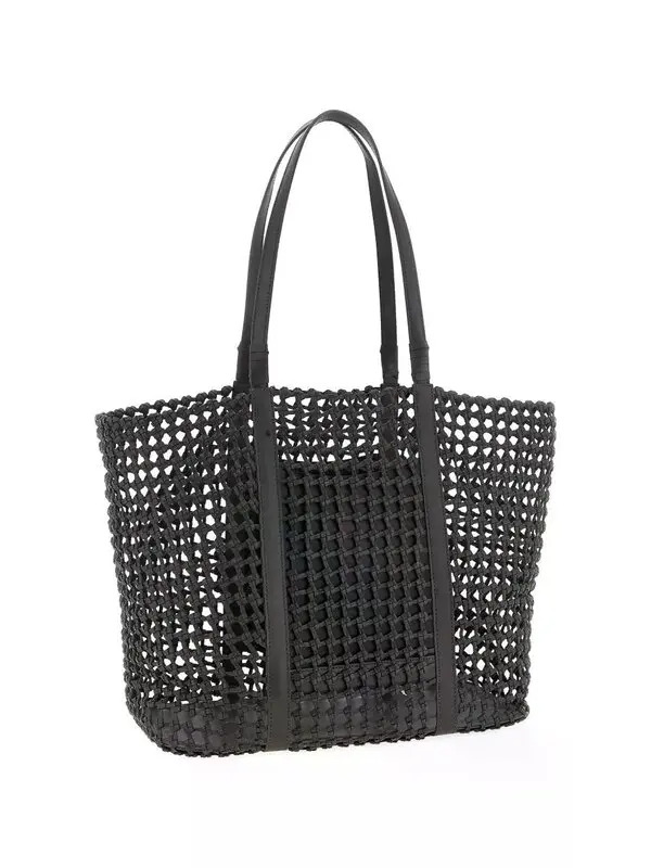 Staud Hand-woven Embossed Logo Getaway Shopper - Brown
