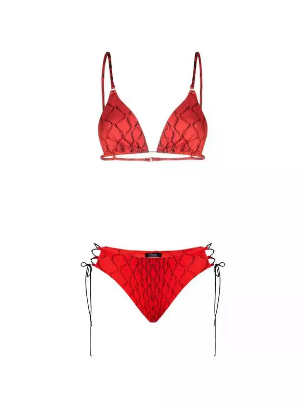 NOIRE SWIMWEAR Snake Tie-side Bikini - Red