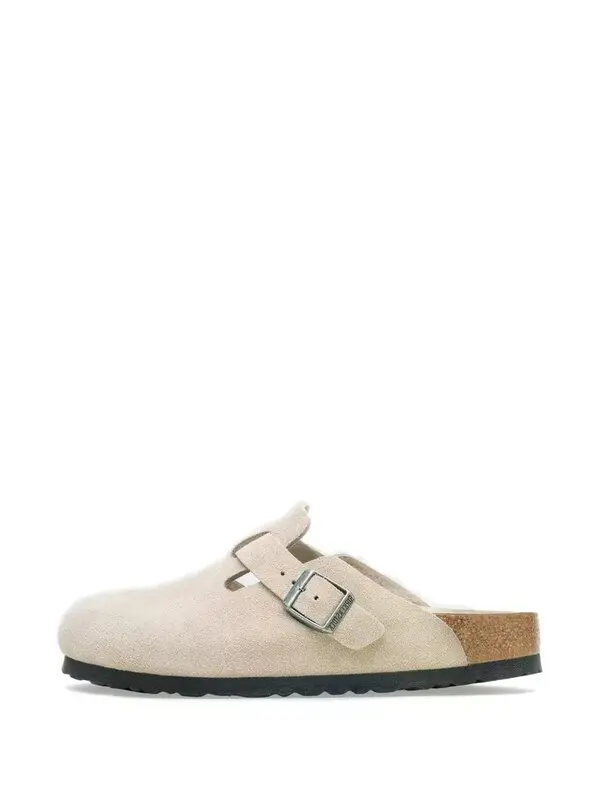 BIRKENSTOCK Boston Suede Slippers - Neutrals