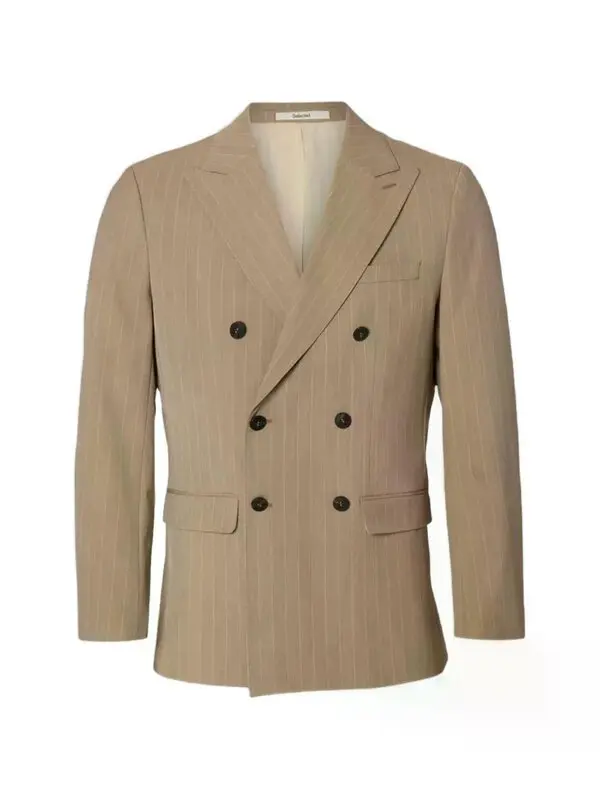 SELECTED Pinstriped Blazer - Neutrals