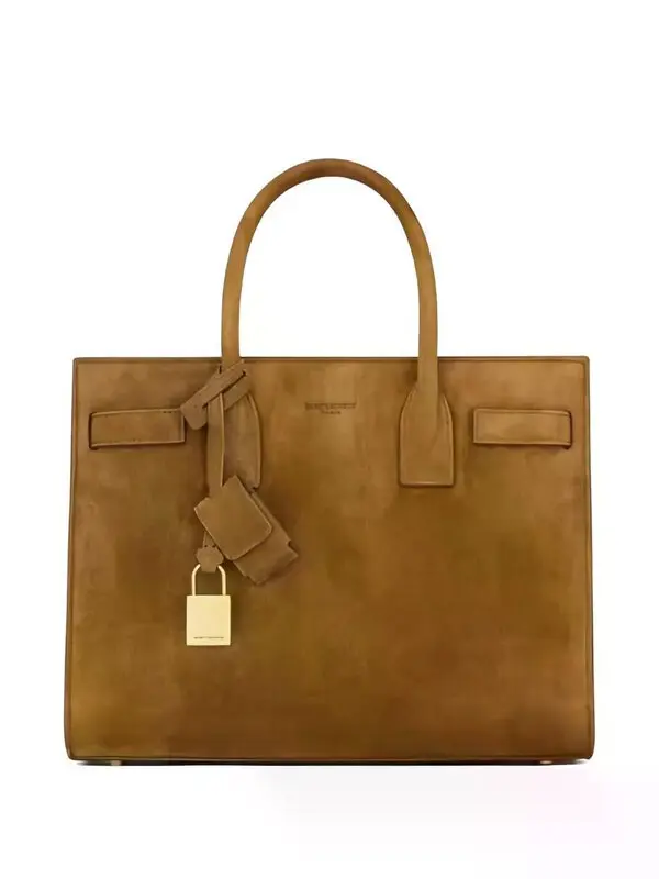 Saint Laurent Baby Sac De Jour Suede Tote Bag - Brown