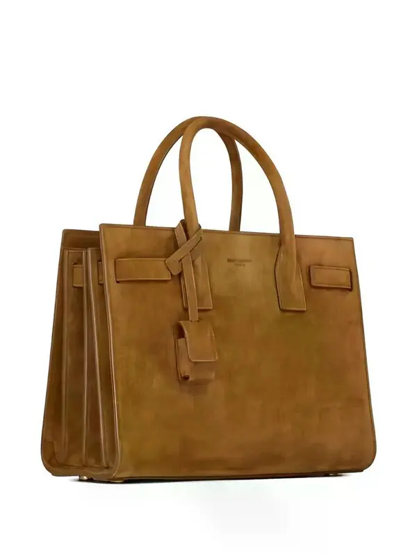 Saint Laurent Baby Sac De Jour Suede Tote Bag - Brown