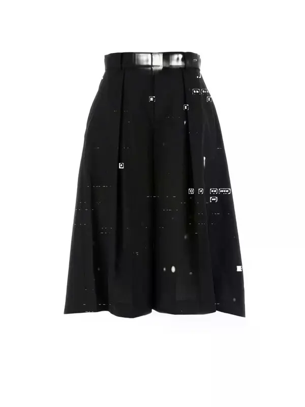 Sacai Pleated Bermuda Shorts - Black
