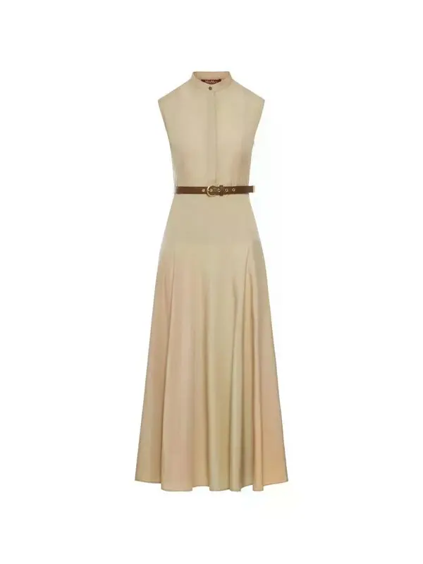 Max Mara Belted Maxi Dress - Neutrals