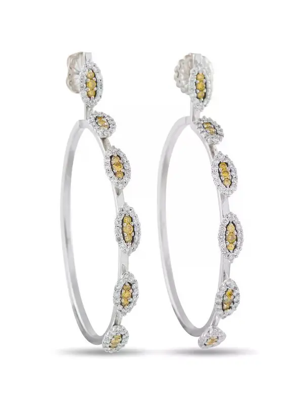 LB EXCLUSIVE Diamond Hoop Earrings - Silver