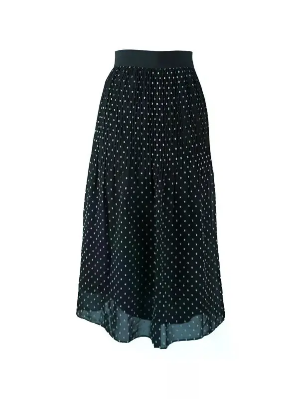 Maje Pleated Polka Dot Skirt