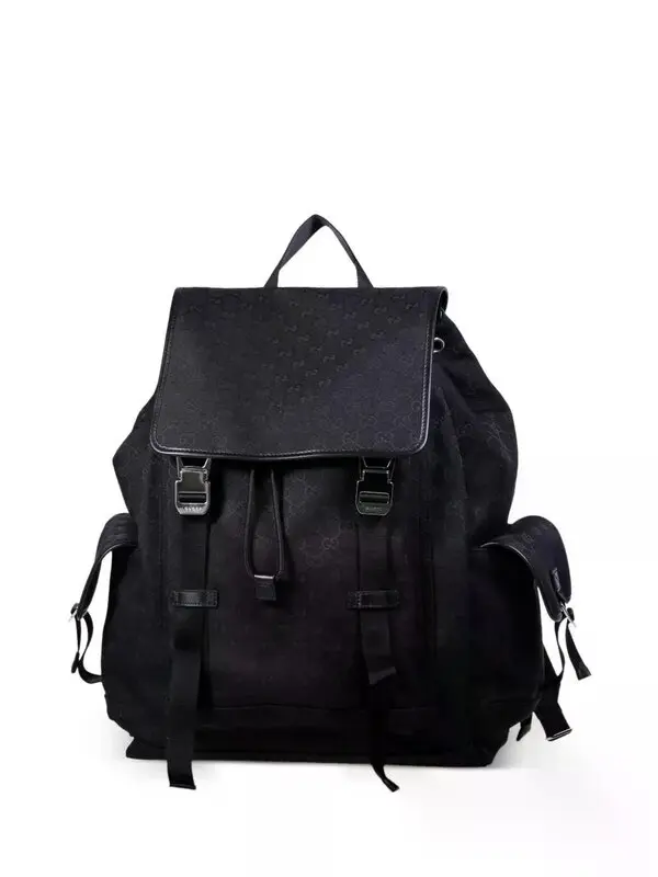 Gucci Large Gg Canvas Backpack - Black