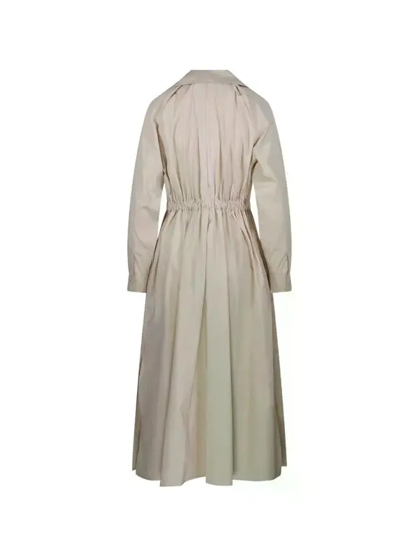 Max Mara Drawstring-fastening V-neck Midi Dress - Neutrals