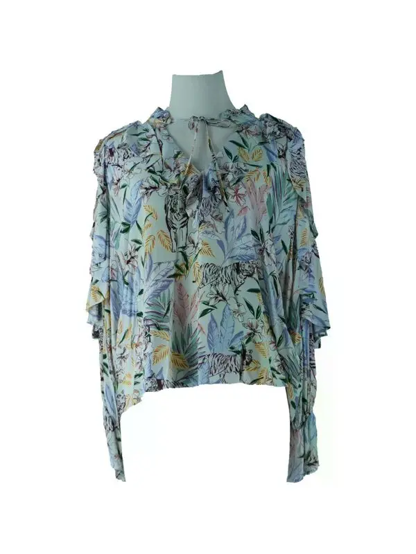 Maje Floral-print Ruffled Blouse - White