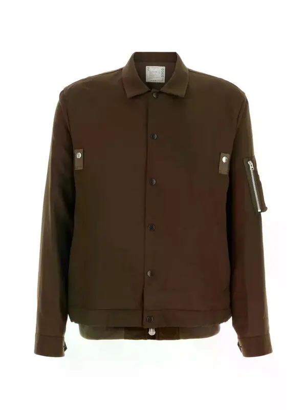 Sacai Twill Shirt Jacket - Brown
