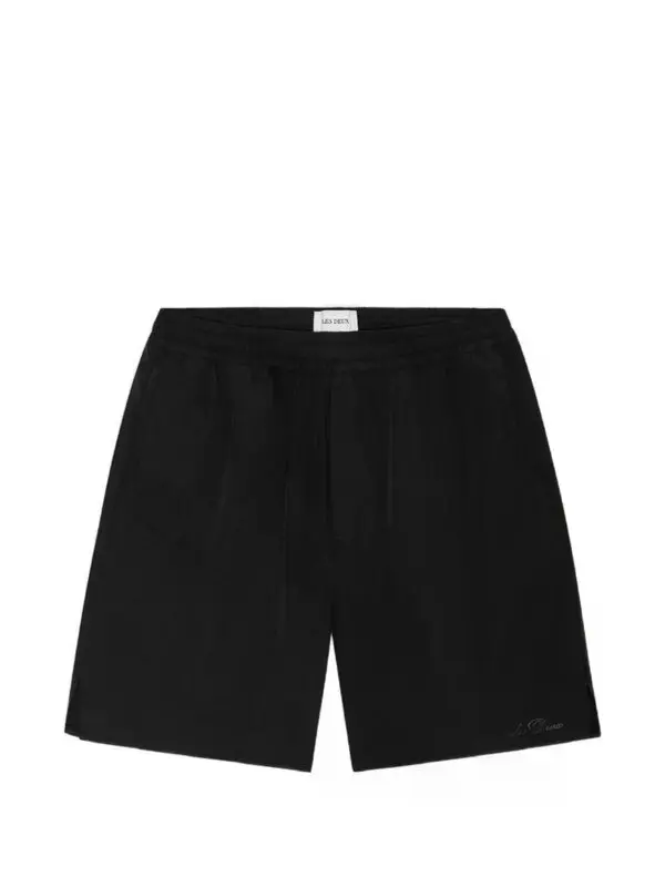 LES DEUX Raphael Elastic-waist Shorts - Black