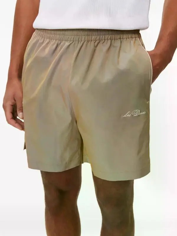 LES DEUX Smith Logo-embroidery Shorts - Neutrals