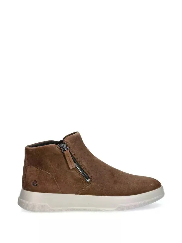 Ecco Zip Suede Boots - Brown